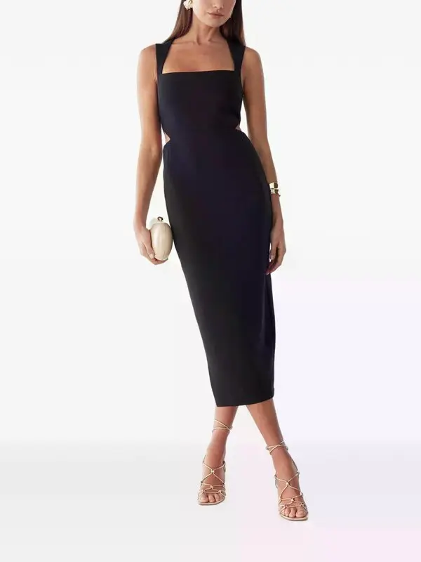 BWLDR Riri Square-neck Midi Dress - Black