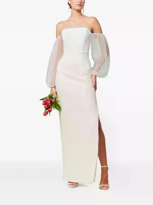 BWLDR Pearl-embellishment Maxi Dress - White