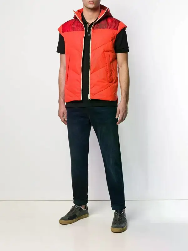 Woolrich Padded Hooded Gilet - Orange