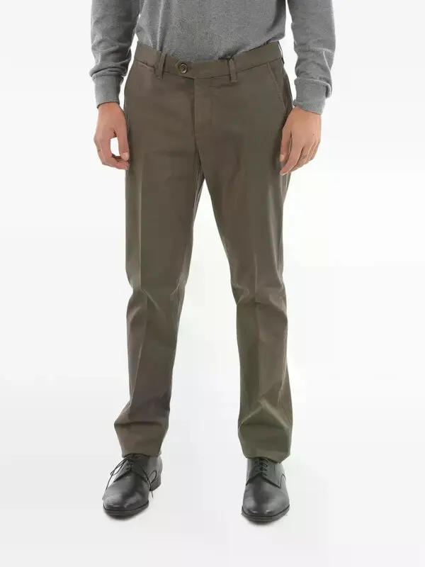 Corneliani Malga Stretch-cotton Trousers - Brown