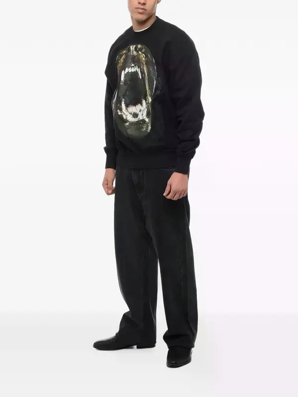 1989 STUDIO Graphic-print Brushed-cotton Sweatshirt - Black