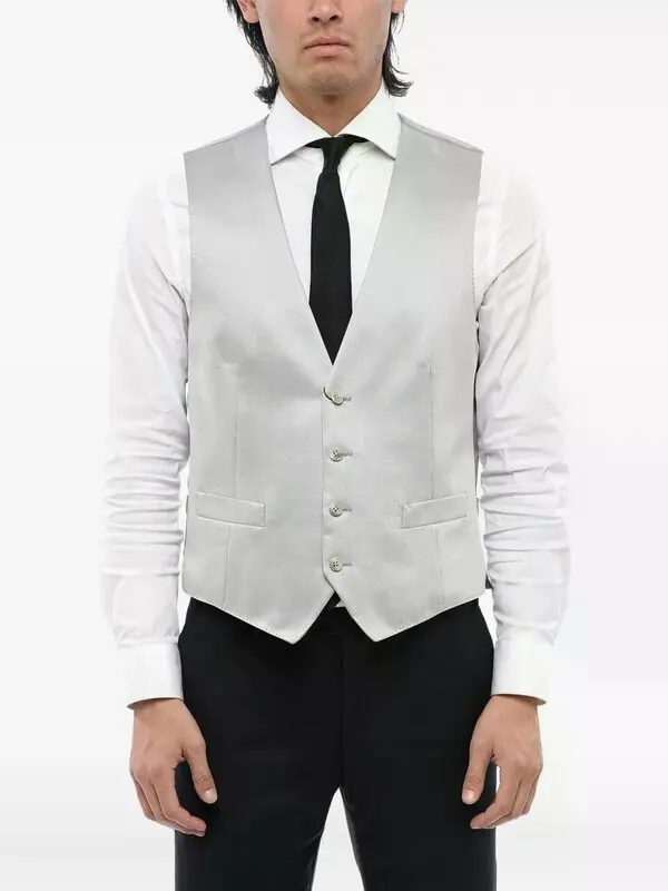 Corneliani Single-breasted Jetted-pocket Waistcoat - Grey