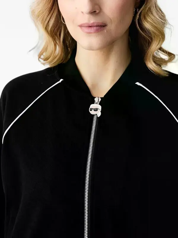 Karl Lagerfeld Zip-up Sweatshirt With Ikonik Karl Detail