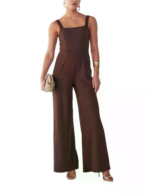 ST MRLO Square-neck Wide-leg Jumpsuit - Brown