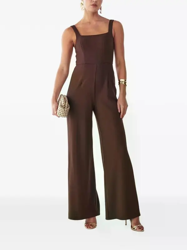 ST MRLO Square Neck Wide Leg Jumpsuit - Brown