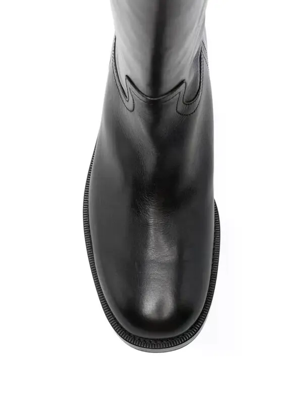 Church's Peyton Round-toe Leather Boots - Black