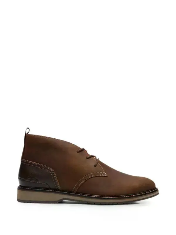 Clarks Monahan Chukka Leather Desert Boots - Brown