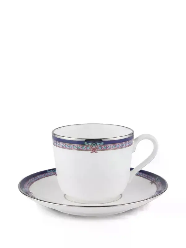 GINORI 1735 Patterned Teacup And Saucer - White