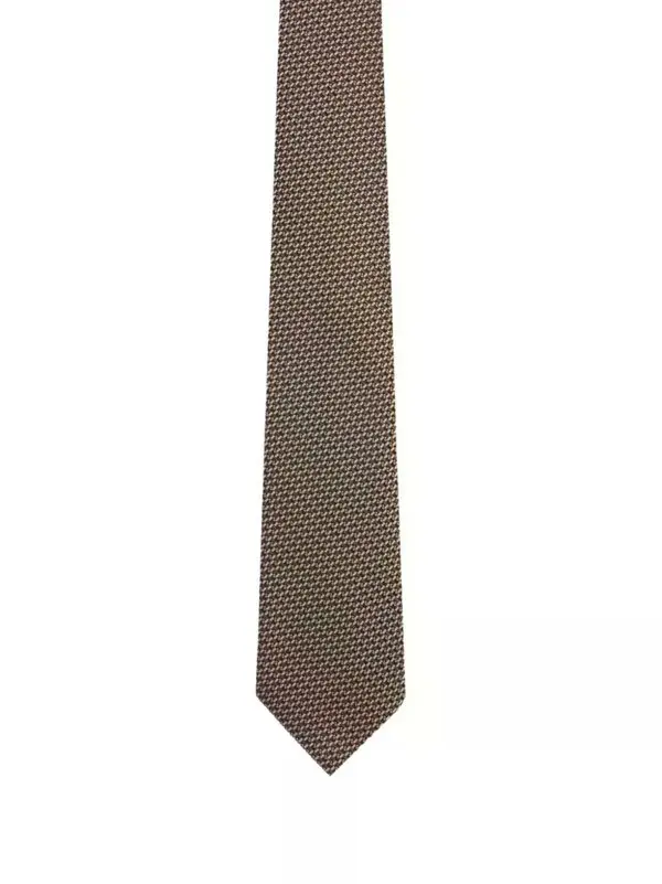 TOM FORD Micro-pattern Neck Tie - Brown