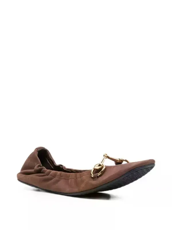 Gucci Elasticated Ballet Flats - Brown
