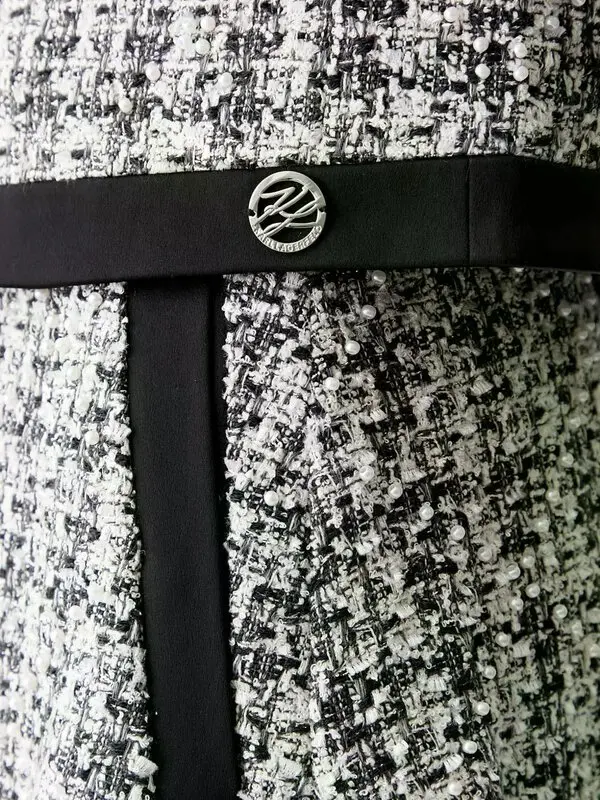 Karl Lagerfeld Pearl-embellished Tweed Jacket