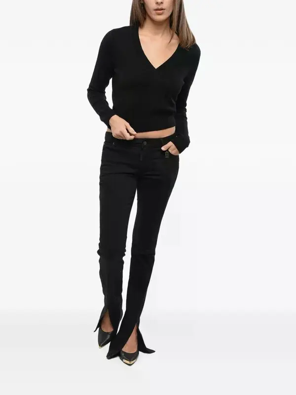 DIESEL® Logo-detail V-neck Sweater - Black