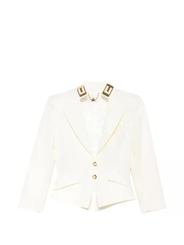 Elisabetta Franchi Peak Lapel Logo Plaque Jacket