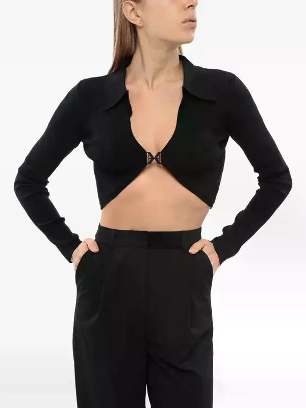 John Richmond Cropped Slim-fit Cardigan - Black