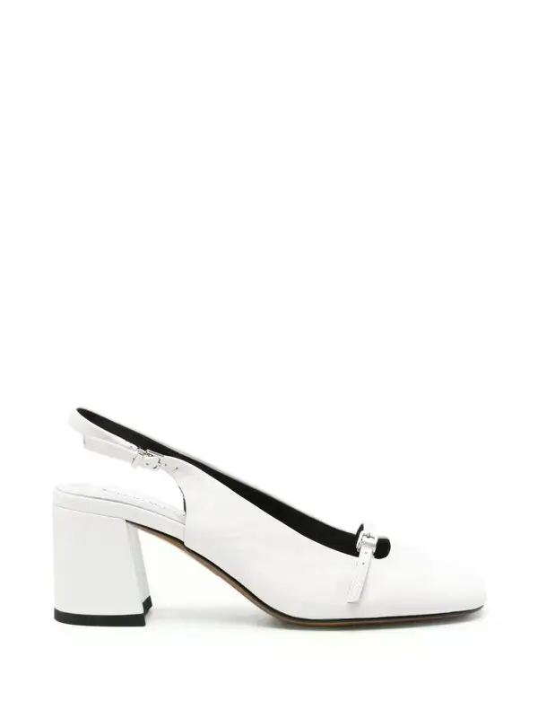 SERGIO MORETTI FIRENZE Buckle-detail Slingback Pumps - White