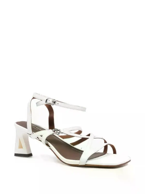 SERGIO MORETTI FIRENZE Strappy Geometric-heel Sandals - White