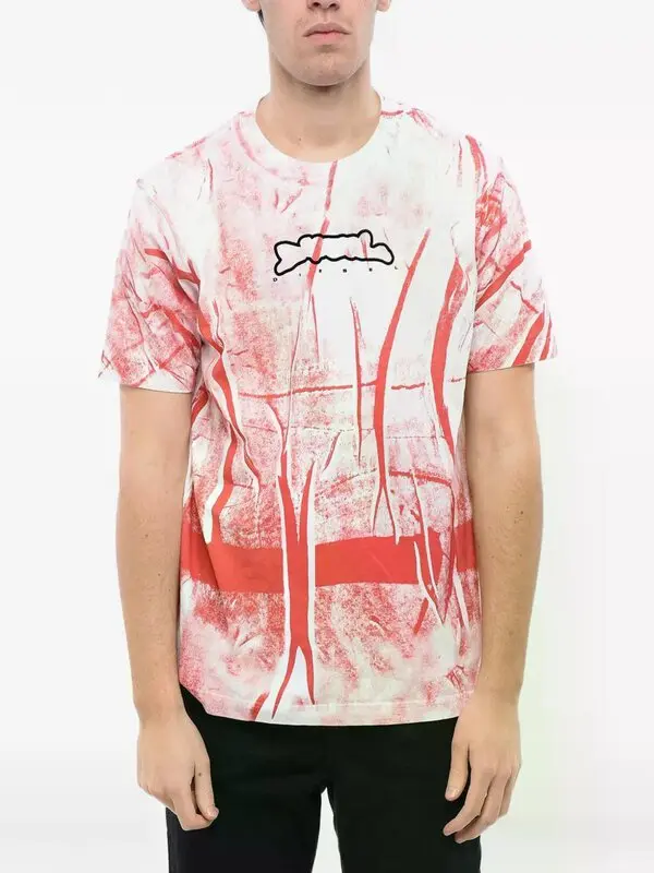 DIESEL® Logo-print Crinkled-effect T-shirt - White