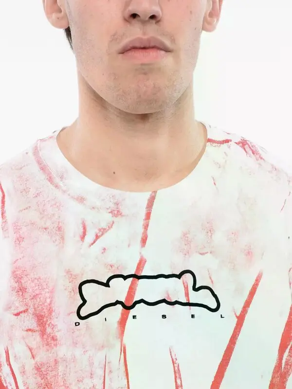 DIESEL® Logo-print Crinkled-effect T-shirt