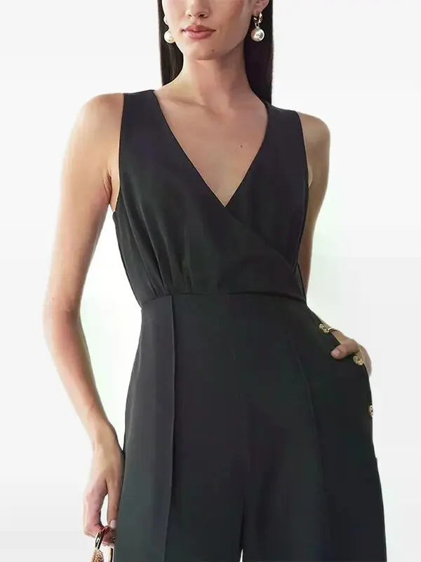 WILLA Justina Wrap-style Pintuck Jumpsuit