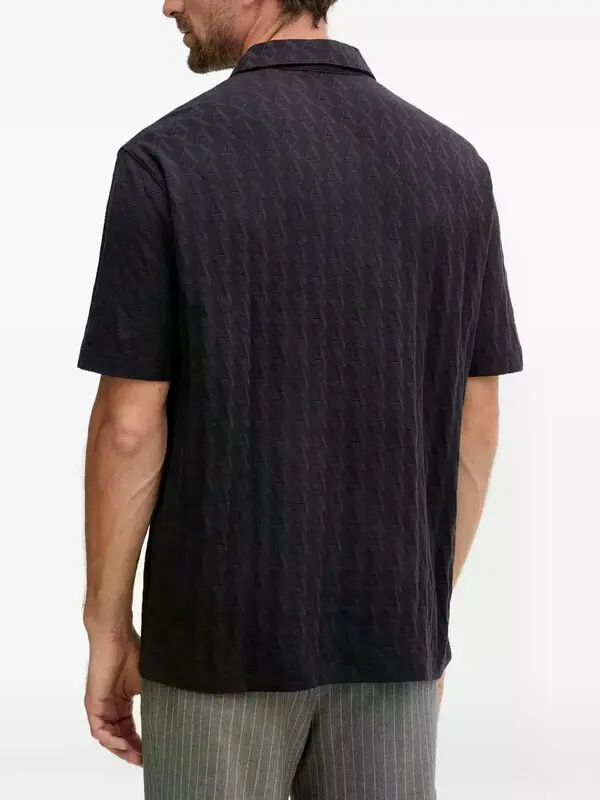 Armani Exchange Textured Cotton Polo Shirt