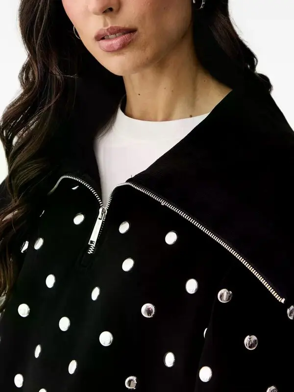 Karl Lagerfeld Sailor-collar Stud-embellished Sweatshirt