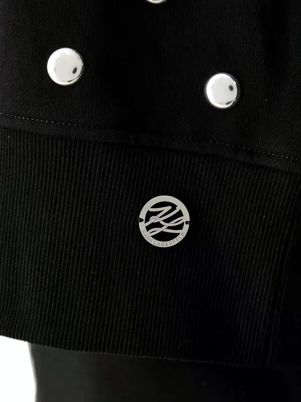 Karl Lagerfeld Sailor-collar Stud-embellished Sweatshirt