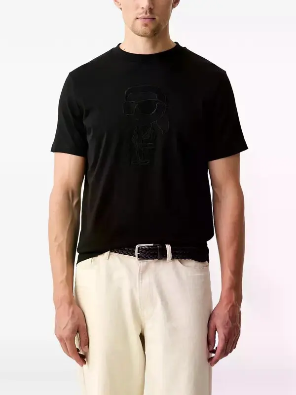 Karl Lagerfeld Ikonik Embroidered T-shirt - Black
