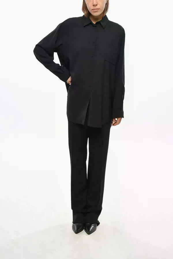 SUPER BLOND Patch-pocket Wool Shirt