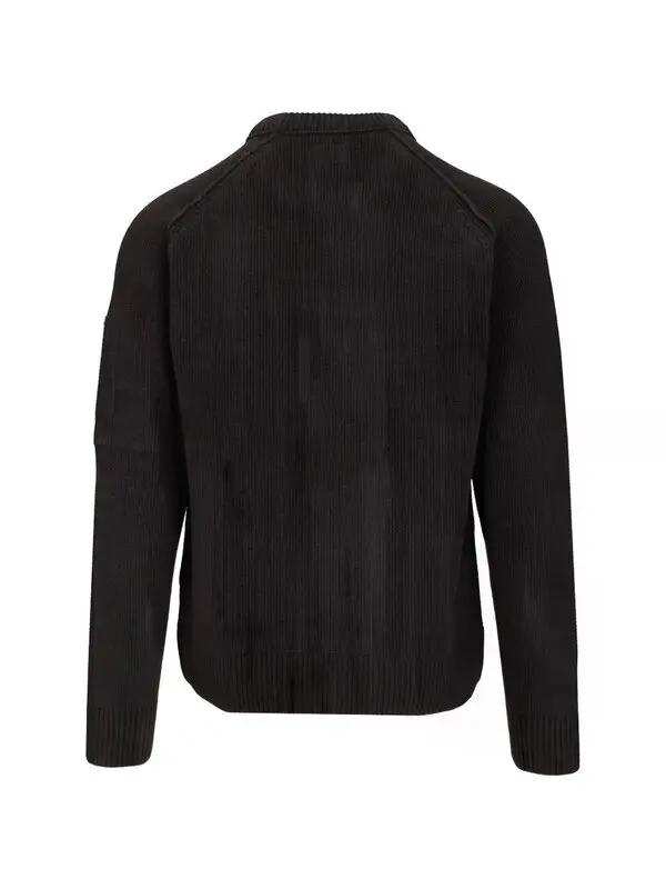 C.P. COMPANY Lens Detail Cotton Sweater - Black