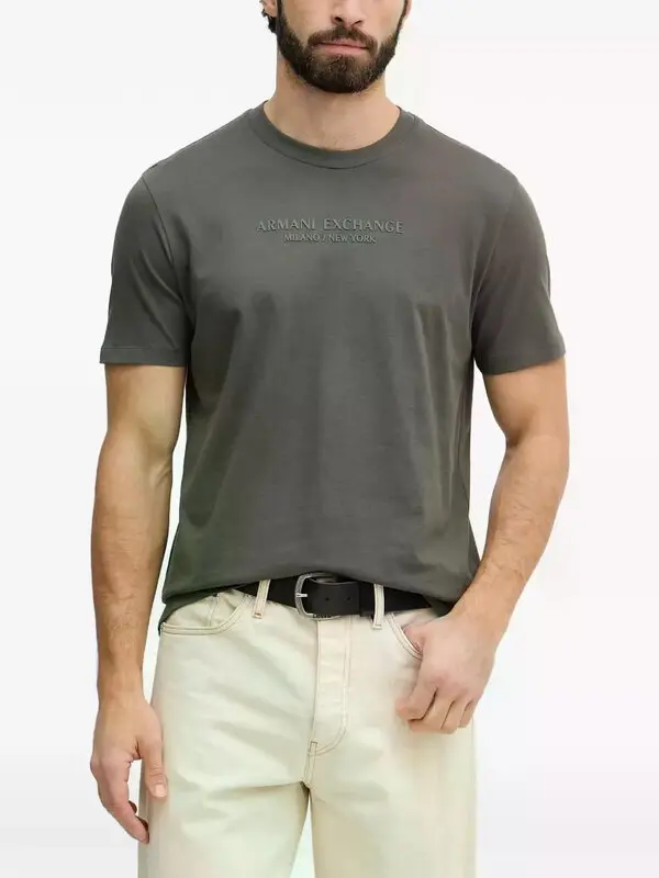 Armani Exchange Logo-embossed Cotton T-shirt - Green