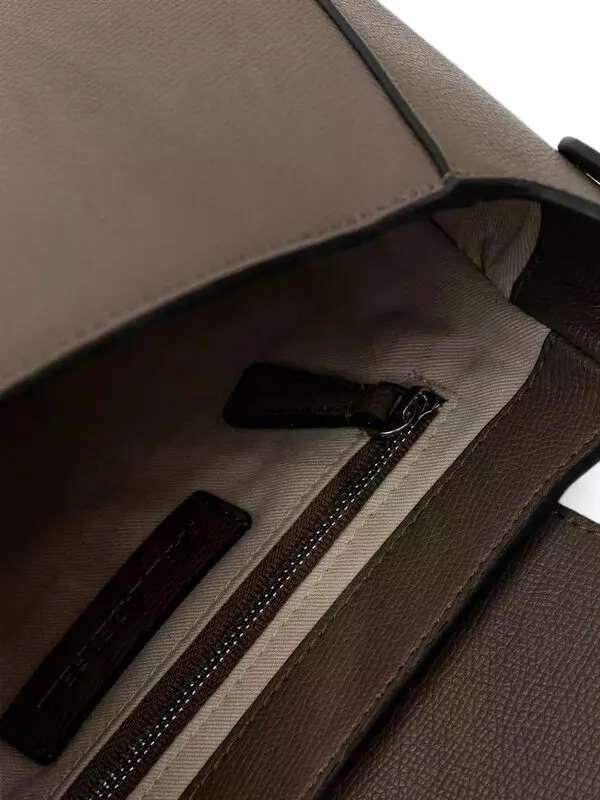 Karl Lagerfeld Logo Plaque Grained Leather Shoulder Bag