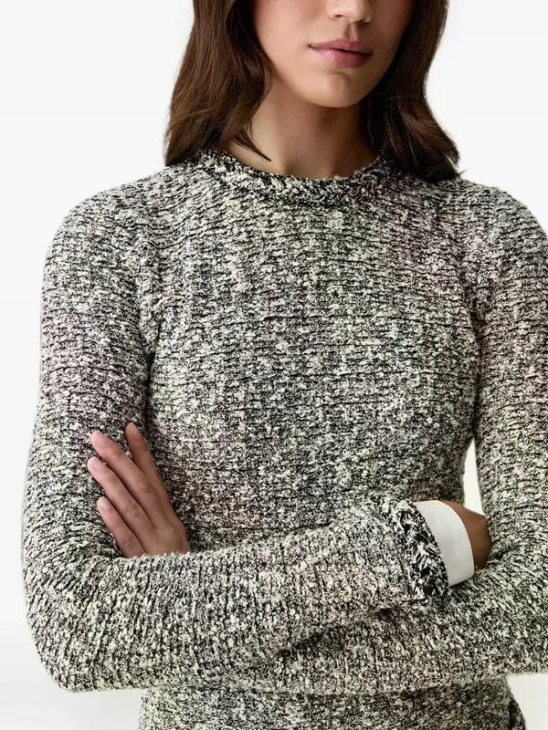 Karl Lagerfeld Tweed Contrast-collar Midi Dress
