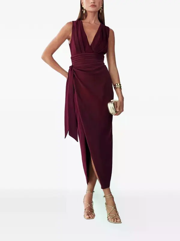 BWLDR Knot-detail Midi Dress - Red