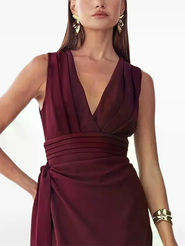 BWLDR Knot Detail Midi Dress - Red