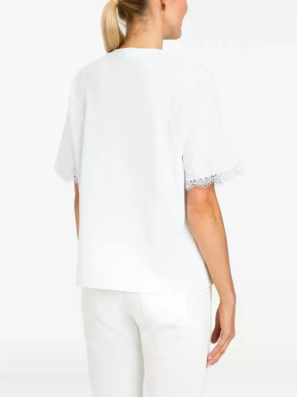 TWINSET Embroidered Lace Trim T-shirt
