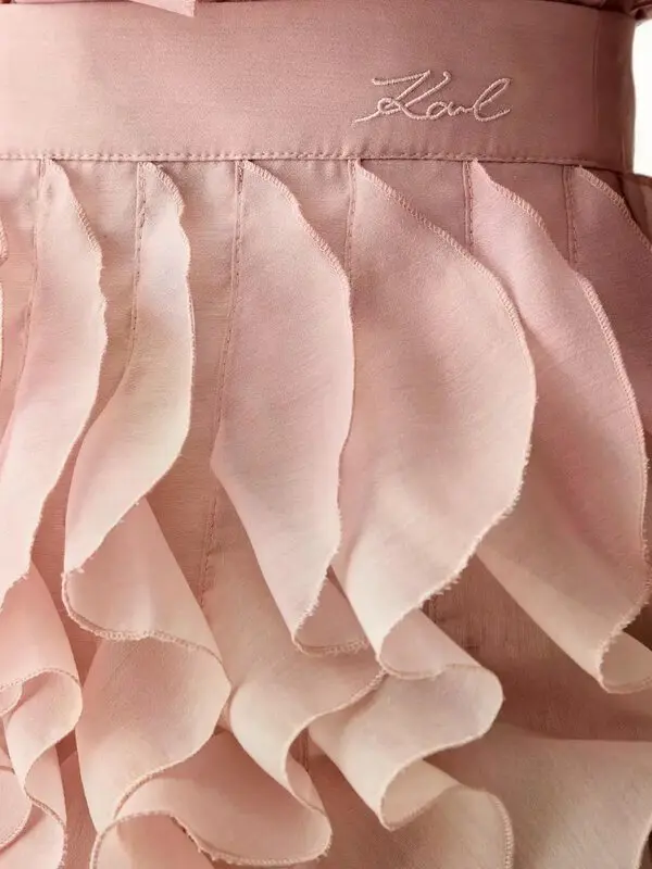 Karl Lagerfeld Ruffled Logo-embroidered Mini Skirt