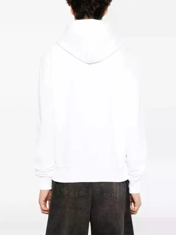 AMI Paris Logo-embroidered Zip-up Hoodie