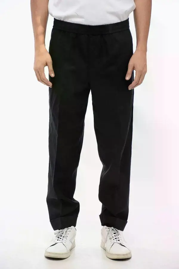 Neil Barrett Elastic-waistband Drawstring-fastening Chinos - Black