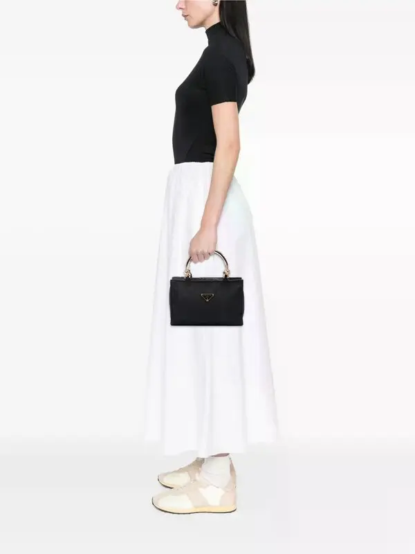 Prada Tessuto Metal Handle Bag