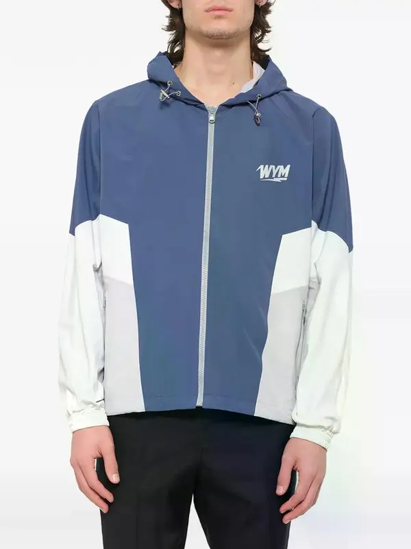 WOOYOUNGMI Logo-print Panelled Jacket - Blue