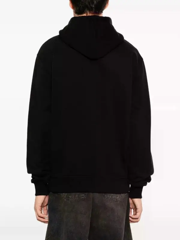 AMI Paris Logo-embroidered Zip-up Hoodie
