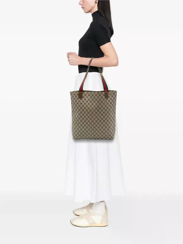 Gucci 20th Century Gg Supreme Web Tote Bag - Neutrals