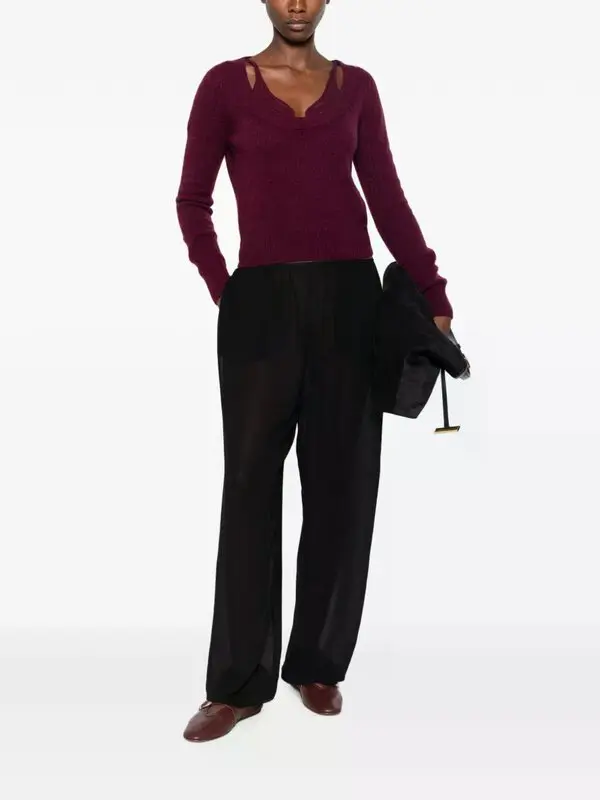 Ermanno Scervino Knitted V-neck Sweater With Cut-out Detailing