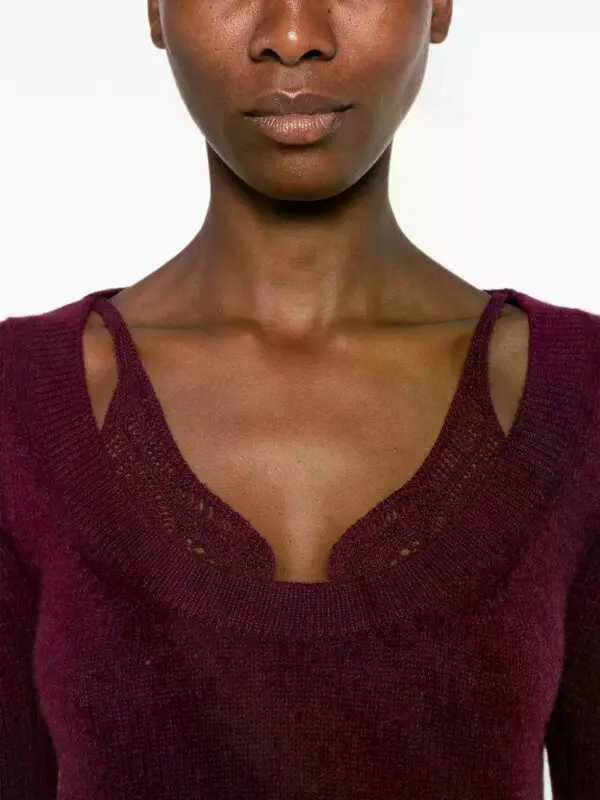 Ermanno Scervino Knitted V-neck Sweater With Cut-out Detailing