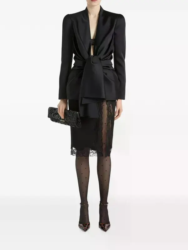 Balmain Satin Crepe Jacket With Tie Detail