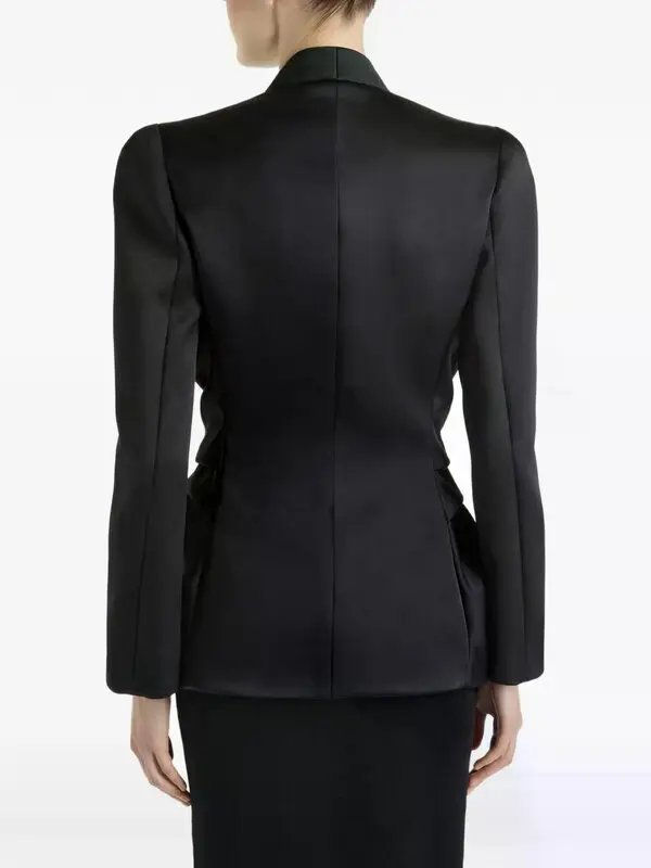 Balmain Satin Crepe Jacket With Tie Detail - Black