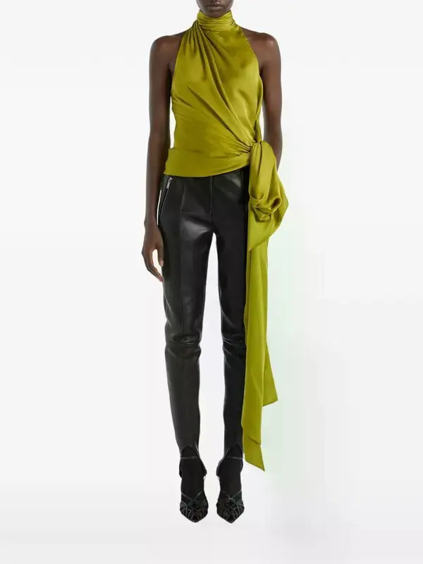 Balmain Open-back Silk Chiffon Top