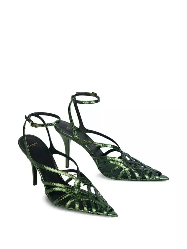 Balmain Python-effect Cage Sandals