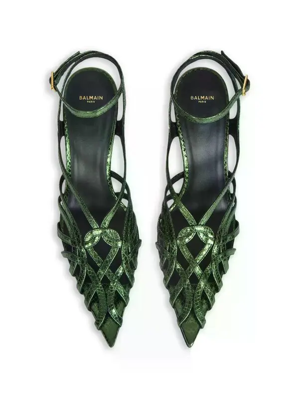 Balmain Python-effect Cage Sandals
