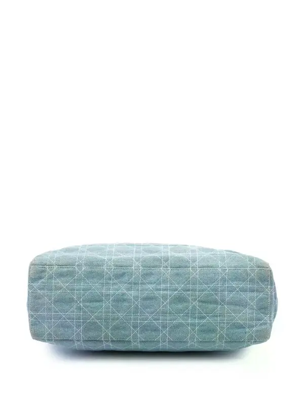 Dior Large Denim Cannage Lady Satchel - Blue